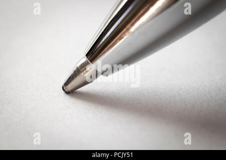 Extreme close up of the tip of a ballpoint pen Stock Photo - Alamy