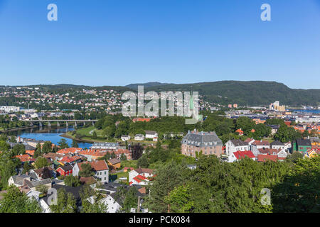Trondheim, Norway. Aerial view of the city center in winter in ...