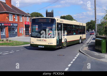 The number 9 bus, on it's circular route through Swillington Stock ...