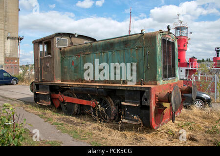A Ruston diesel locomotive shunting engine at Sharpness Docks ...