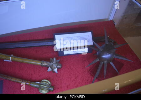 Maces on display at museum Stock Photo - Alamy