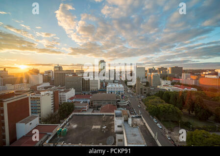A sunset view over Zimbabwe's capital city, Harare Stock Photo - Alamy
