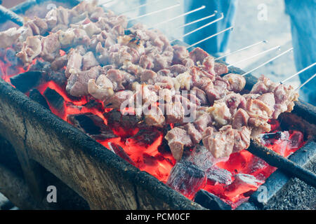 Sate Klathak or Klatak Satay, a traditional goat satay from Yogyakarta ...