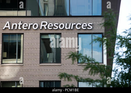 A logo sign outside of the headquarters of Antero Resources in Denver ...