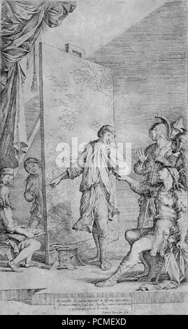 This artwork, 'Alexander im Atelier des Apelles' by an unknown artist ...