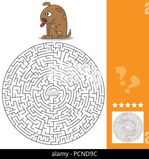 Help the dog find the bone, labyrinth maze game. Kids board riddle ...