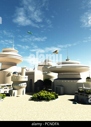 Futuristic Sci-Fi townscape Stock Photo - Alamy