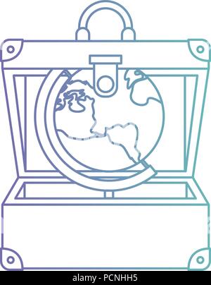 suitcase travel open with world planet Stock Vector Image & Art - Alamy