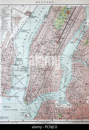 Historical map of New York City, USA, 1896 Stock Photo - Alamy
