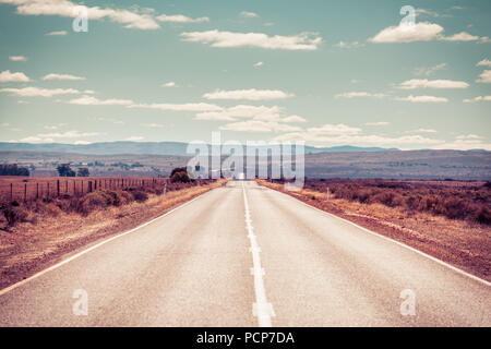 Rural highway passing through Australian outback near Grampians ...