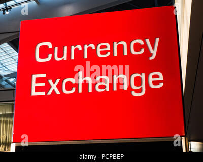 Bureau de Change currency exchange office with ATM machine operated by ...