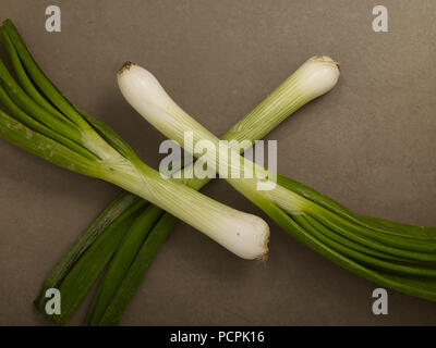 Spring onion stalks food still-life Stock Photo - Alamy