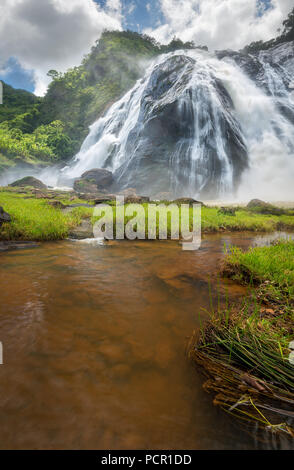 View of landscape at Cachoeira Da Fumaca, Smoke Waterfall, in Vale Do ...