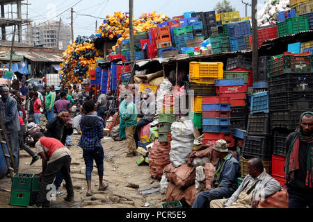 A Slum District Of Addis Ababa, Ethiopia Stock Photo - Alamy