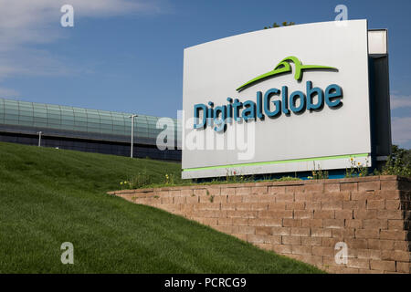 A logo sign outside of the headquarters of DigitalGlobe in Westminster ...
