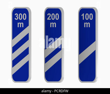 German highway exit announcement sign Stock Photo - Alamy