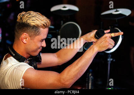 Tom Taus DJ pioneer in live electronic drums and dance music Stock ...