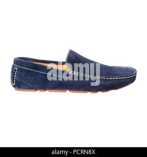 blue men's moccasins of suede unpolished leather Stock Photo - Alamy