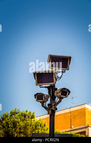 cameras of electronic surveillance system supervise the entrances to ...
