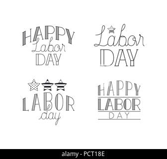set hand made fonts the labor day Stock Vector Image & Art - Alamy