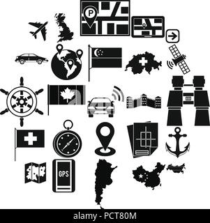 Mapping icons set, simple style Stock Vector Image & Art - Alamy