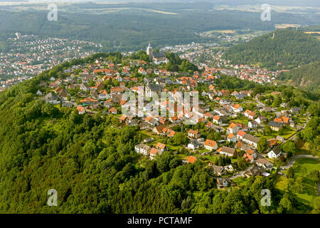 Aerial view, Obermarsberg, Marsberg, Hochsauerlandkreis, Sauerland ...