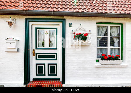 Altes Land, House Facade, Niederelbe, Lower Saxony, Northern Germany ...