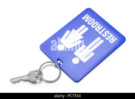 Gas Station Restroom Key Isolated on a White Background Stock Photo - Alamy