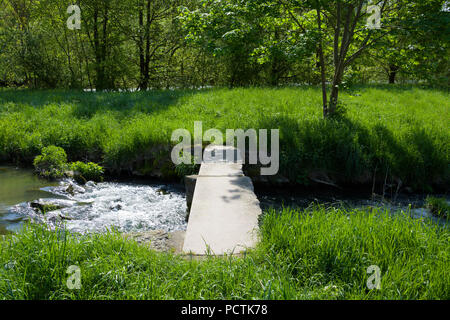 Water channel near river tauber, Gamburg, Werbach, Taubertal ...