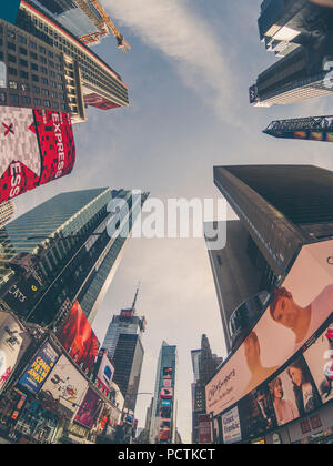 nyc, manhattan buildings, bottom point of view Stock Photo - Alamy