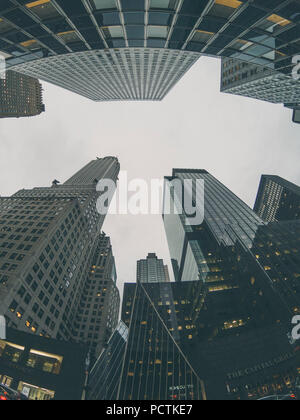 nyc, manhattan buildings, bottom point of view Stock Photo - Alamy