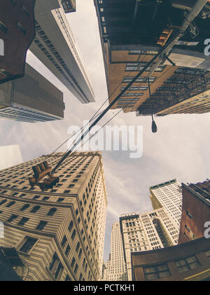 nyc, manhattan buildings, bottom point of view Stock Photo - Alamy