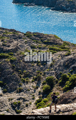 Coastline of Cap de Creus natural reserve on the Costa Brava, Catalonia ...