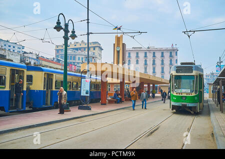 Public transport trams in Alexandria Egypt Stock Photo - Alamy