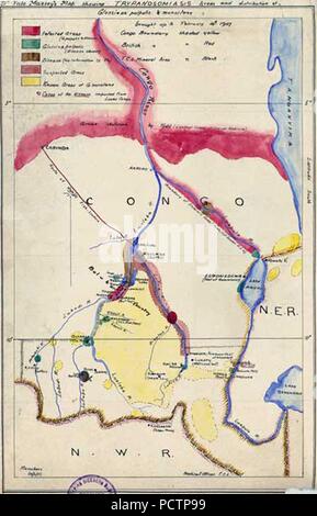 Alfred Yale Massey map 1907 belgian congo trypanosomiasis Stock Photo ...