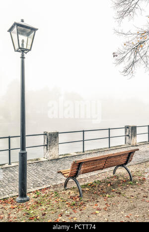 Marc-Aurel-Ufer, waterfront, autumn, Regensburg, Upper Palatinate ...