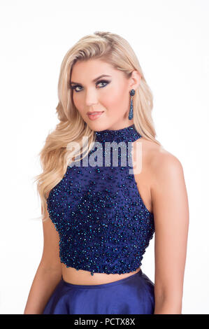 DORAL, FL - JANUARY 21: Bea Toivonen, Miss Finland 2014, tries on her ...