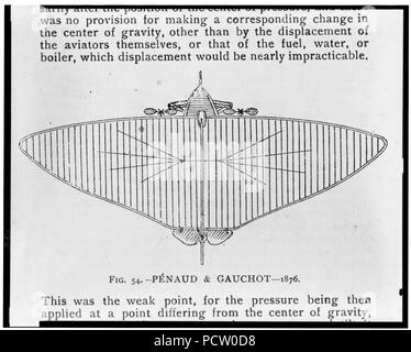 Alphonse Penaud design for twin-propeller monoplane with large wing ...