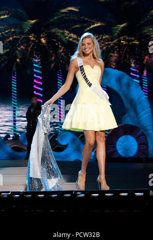 DORAL, FL - JANUARY 23: Tegan Martin, Miss Australia 2014, rehearses on ...