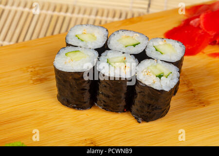 Delicious cucumber mini sushi rolls Stock Photo - Alamy