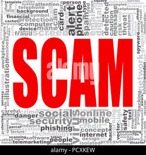 Scam Warning, word cloud concept on black background Stock Photo - Alamy