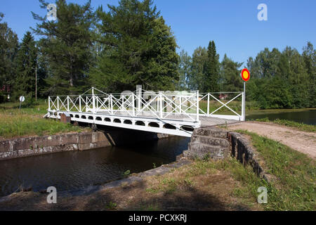 Retractable bridge over the old Saimaa canal at Kansola, Lappeenranta ...