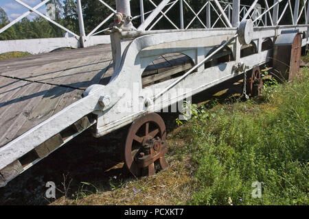Retractable bridge over the old Saimaa canal at Kansola, Lappeenranta ...