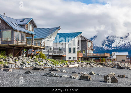Houses on Lowell Point on Resurrection Bay in Seward Alaska Stock Photo ...