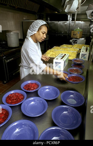 August 1999 - Food Service Personnel At Work Stock Photo - Alamy