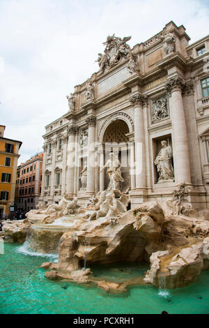 The Trevi Fountain, designed by Italian architect Nicola Salvi and ...