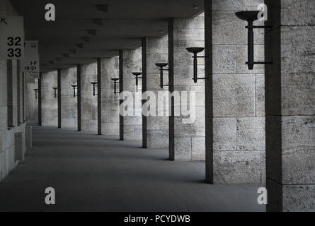 Stone corridor in Berlin's Olympic Stadium, built 1936 for Nazi ...