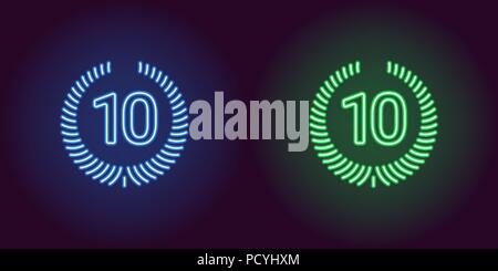 Top 10 neon podium, award best banner. Vector illustration Stock Vector ...