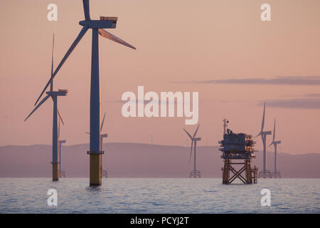 Modern offshore wind turbine power plant, 2.0 MegaWatt Vestas V80 and ...