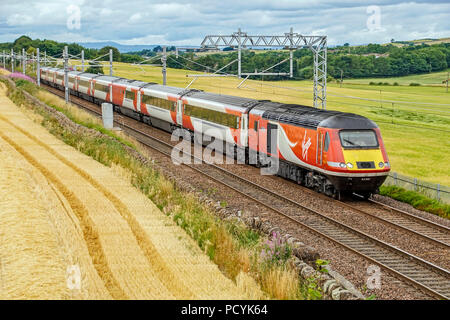 HIgh speed train in LNER livery waiting at King's Cross Railway Station ...